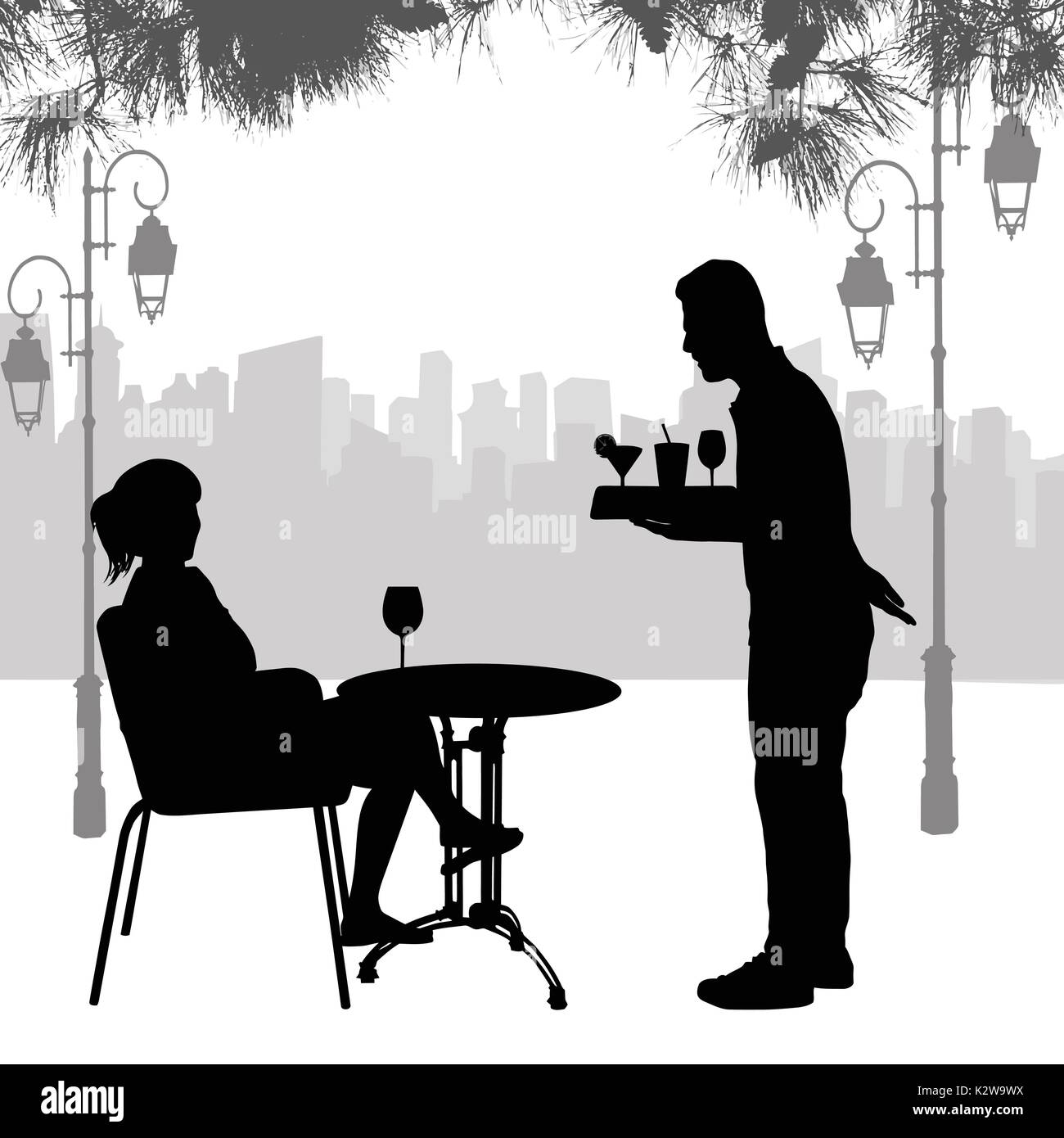 Food outside on table Stock Vector Images - Alamy