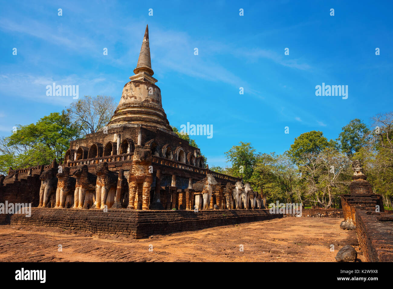 Wat Chang Lom Temple at Si Satchanalai Historical Park, a UNESCO world ...