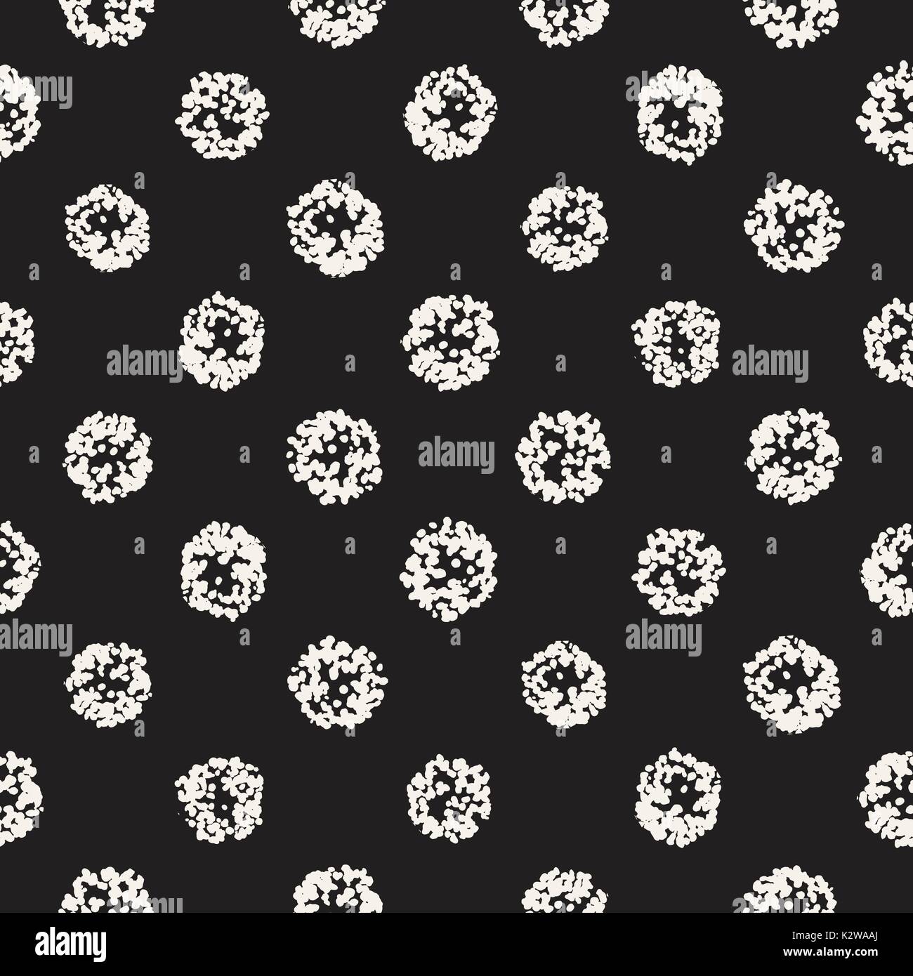 Grungy vector pattern with scattered circle shapes. Seamless texture ...