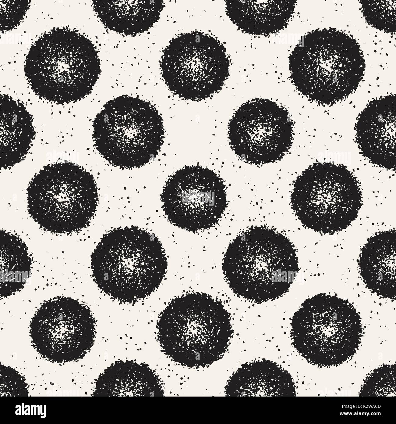 Grungy vector pattern with scattered circle shapes. Seamless texture ...