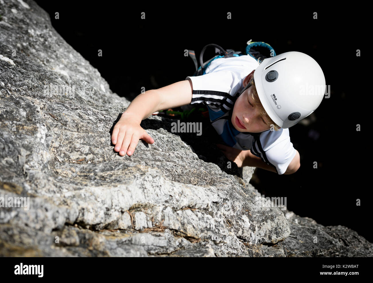 Learning to lead a rock climb hi-res stock photography and images - Alamy