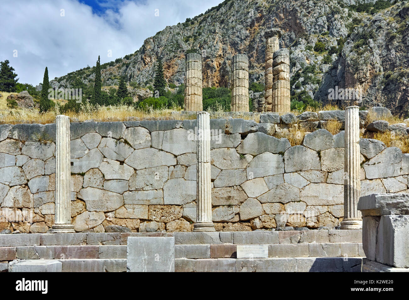 Ancient Greek archaeological site of Delphi, Central Greece Stock Photo ...