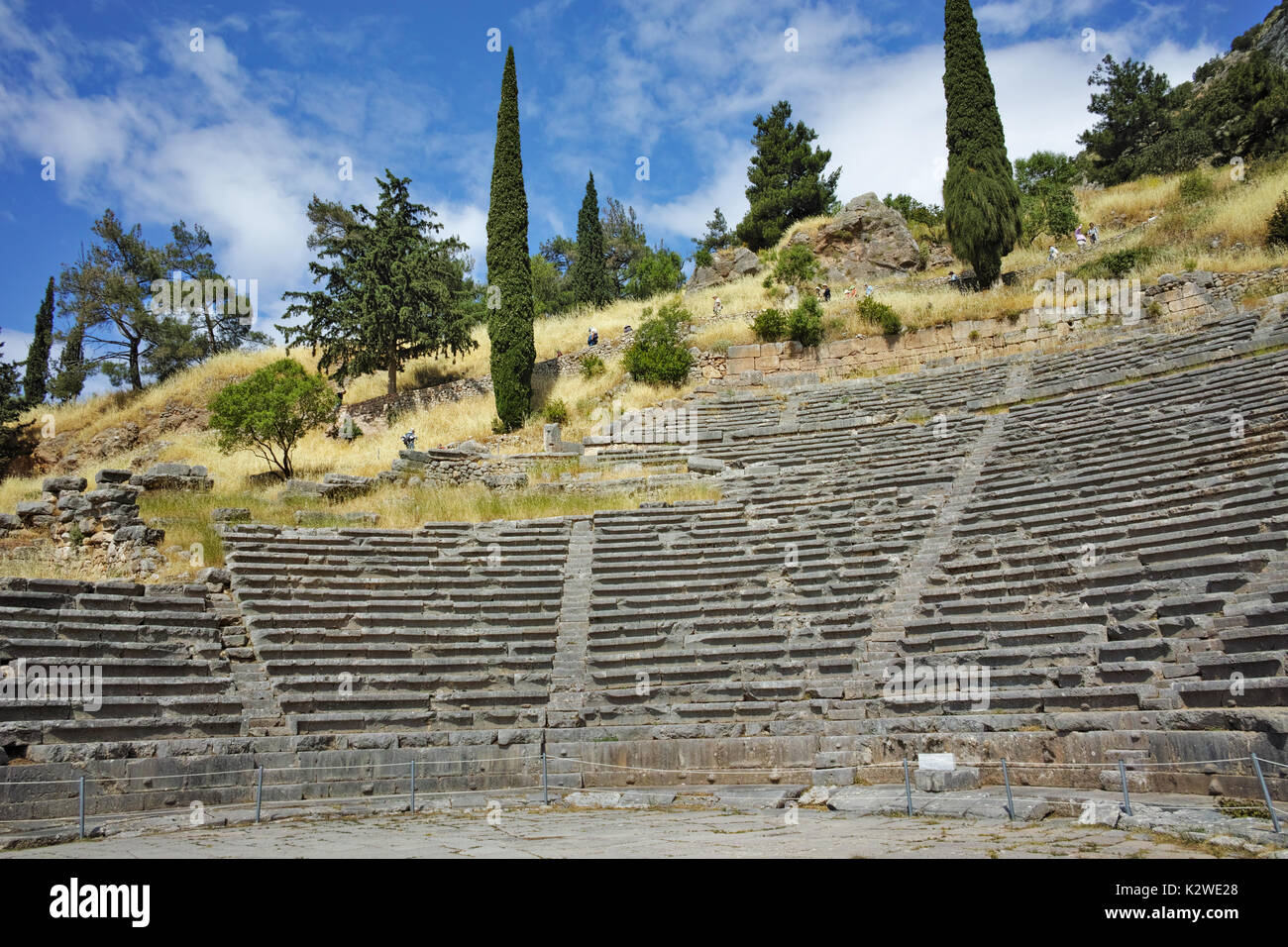 The theatre in Ancient Greek archaeological site of Delphi, Central ...