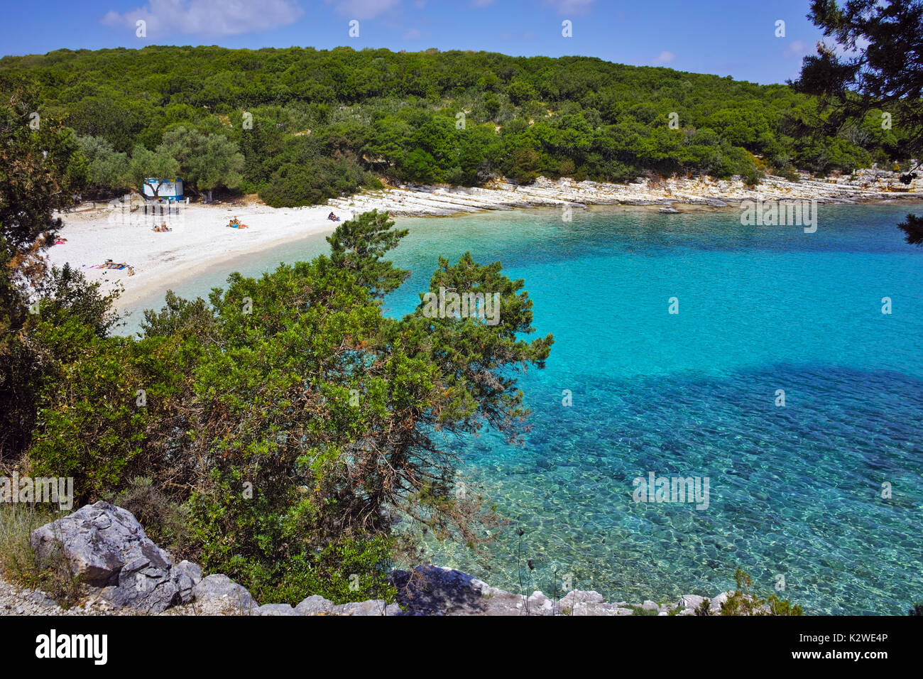 amazing panorama of Emblisi Fiskardo Beach, Kefalonia, Ionian islands ...