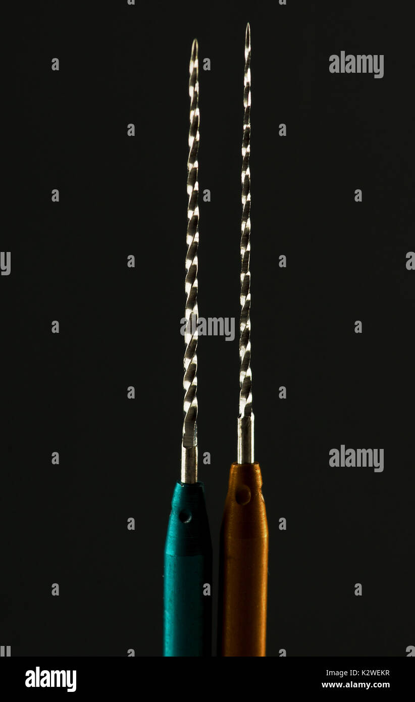 Tools for dentist work in the root canals of teeth Stock Photo - Alamy