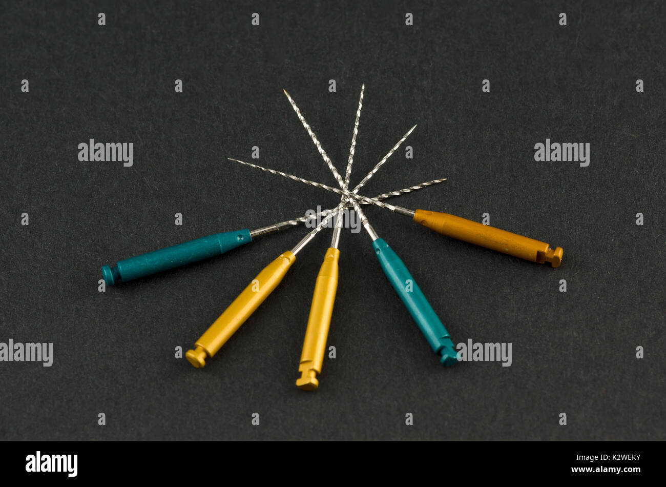 Tools for dentist work in the root canals of teeth Stock Photo - Alamy