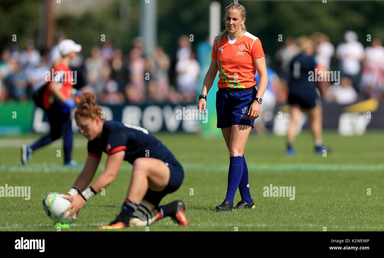 Referee Joy Neville during the 2017 Women's Rugby World Cup, Pool B ...