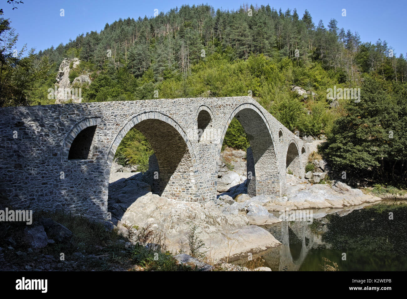 Amazing view of Devil's Bridge near Ardino town, Kardzhali Region ...