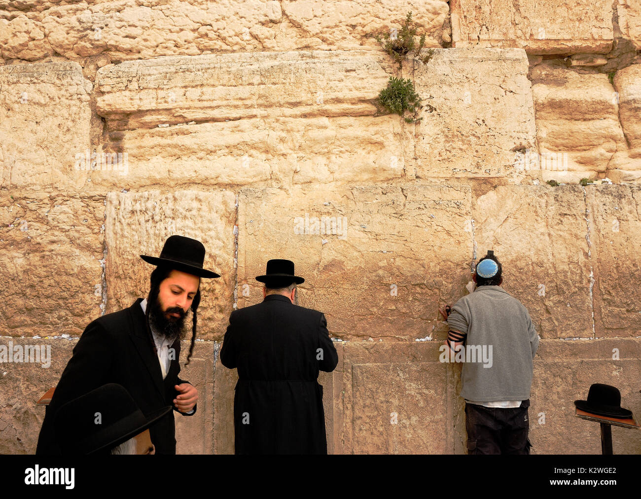 Jews praying at the Wailing Wall (Western Wall) in Jerusalem. Israel ...
