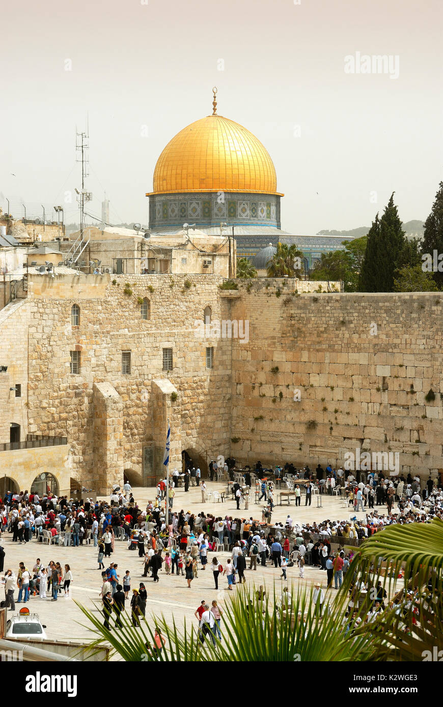 Temple Mount, Dome of the Rock and The Western Wall, known as the ...