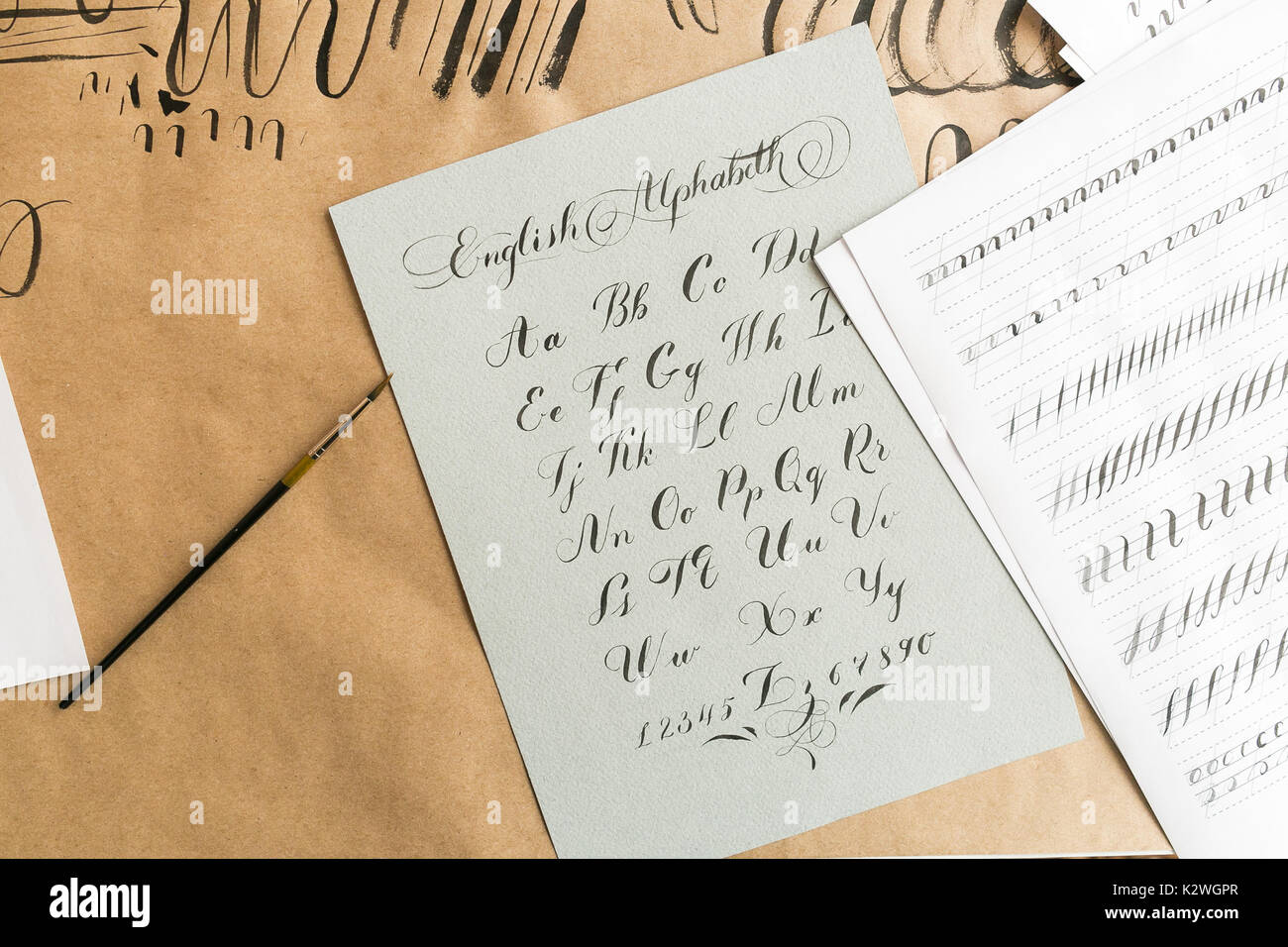 visual art, education, handwriting concept. there is gorgeous lettering ...