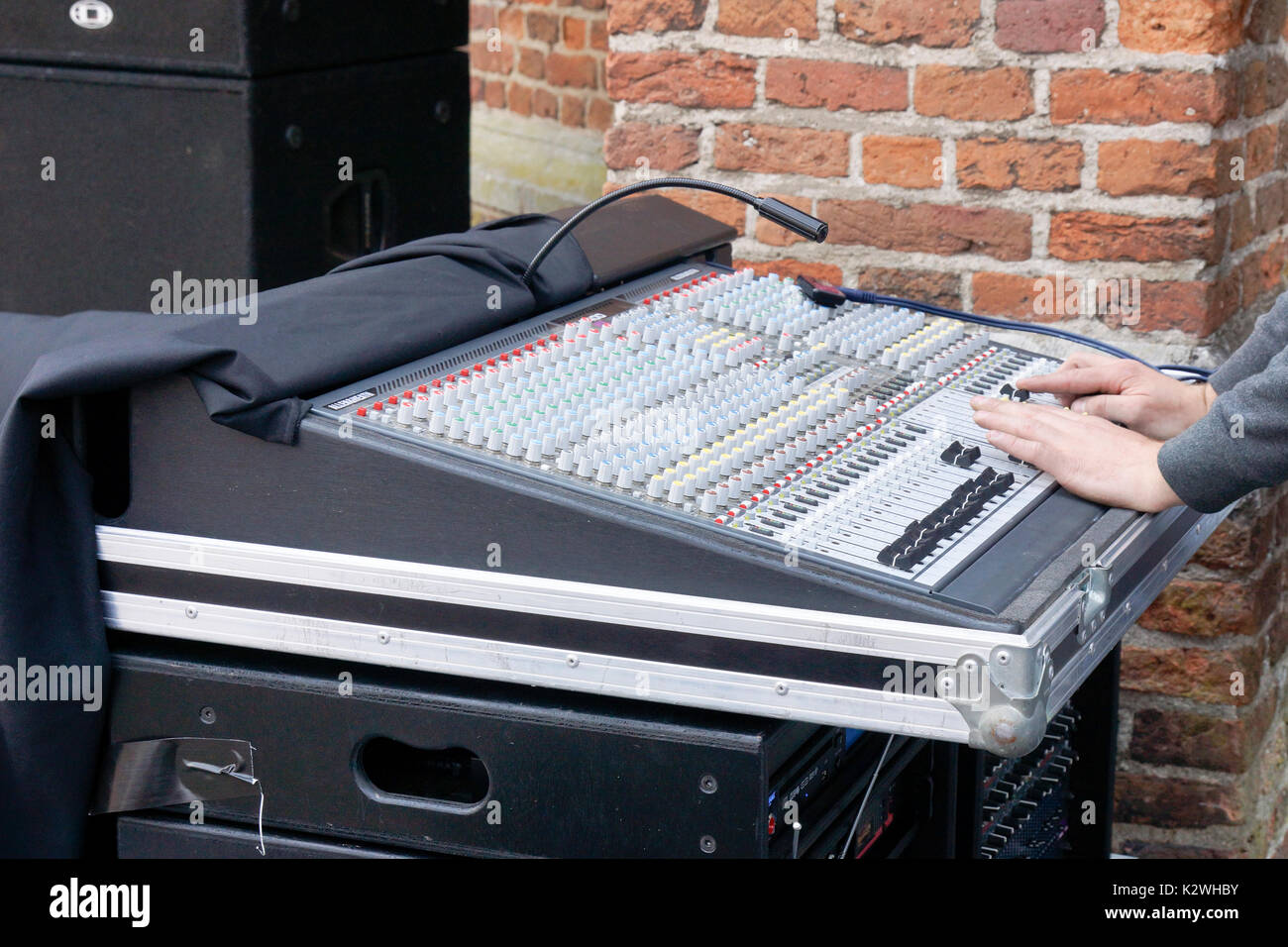 Sound mixer at an outdoor event Stock Photo - Alamy