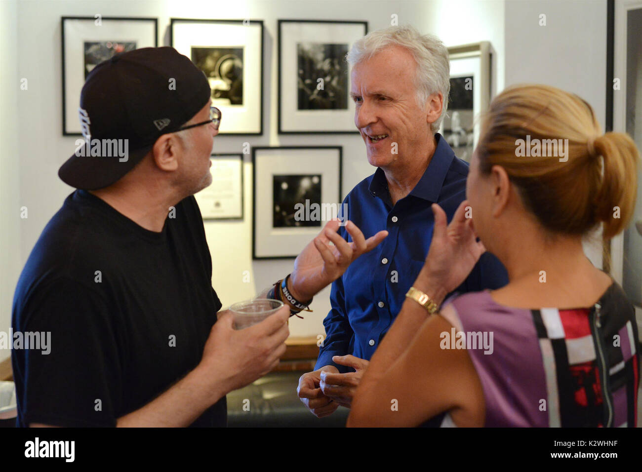 (L-R) Photographer Chris Cuffaro Filmmaker James Cameron attends VIP ...