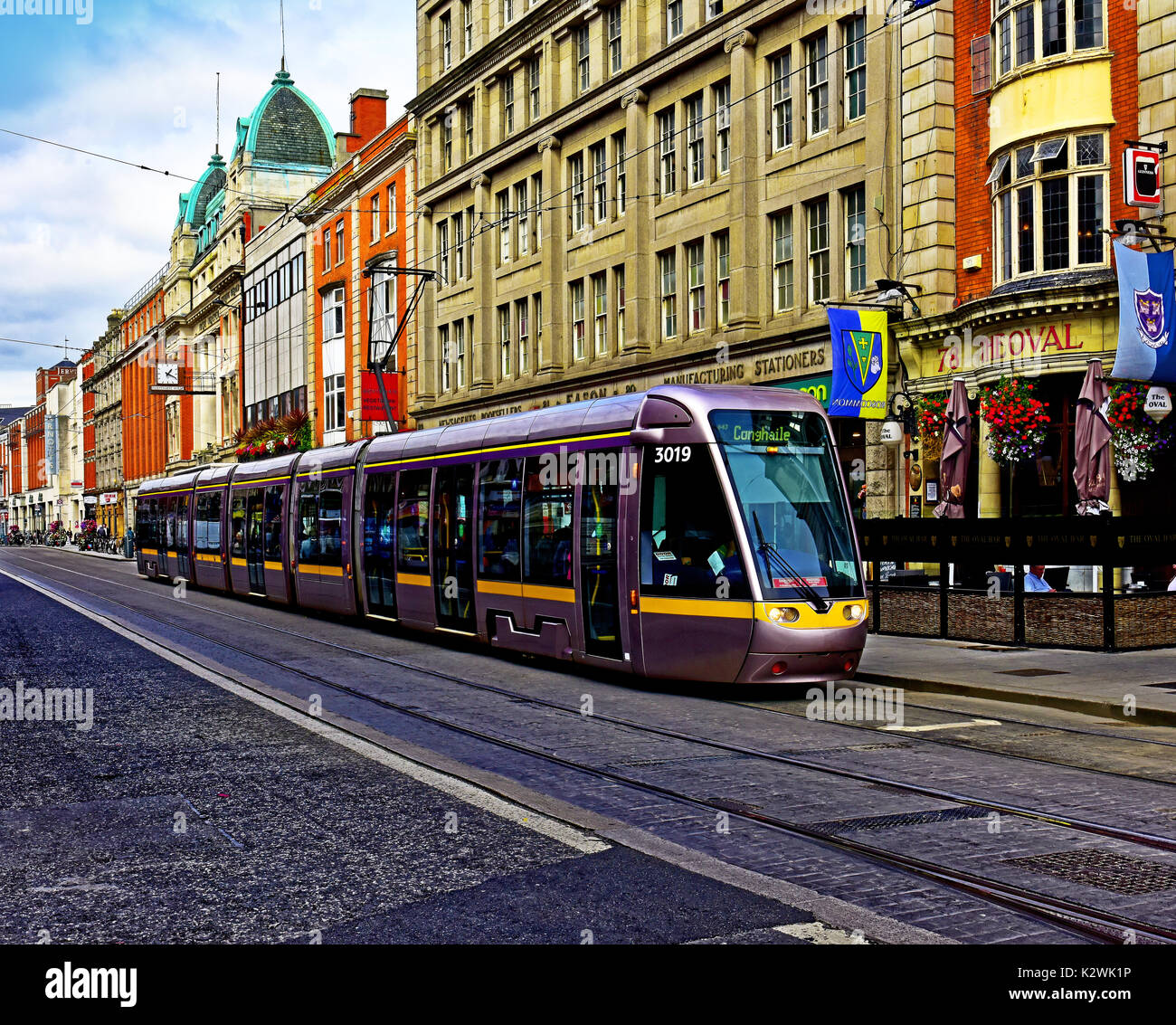 Dublin Ireland Dublin city transit tram by the Oval bar Stock Photo - Alamy