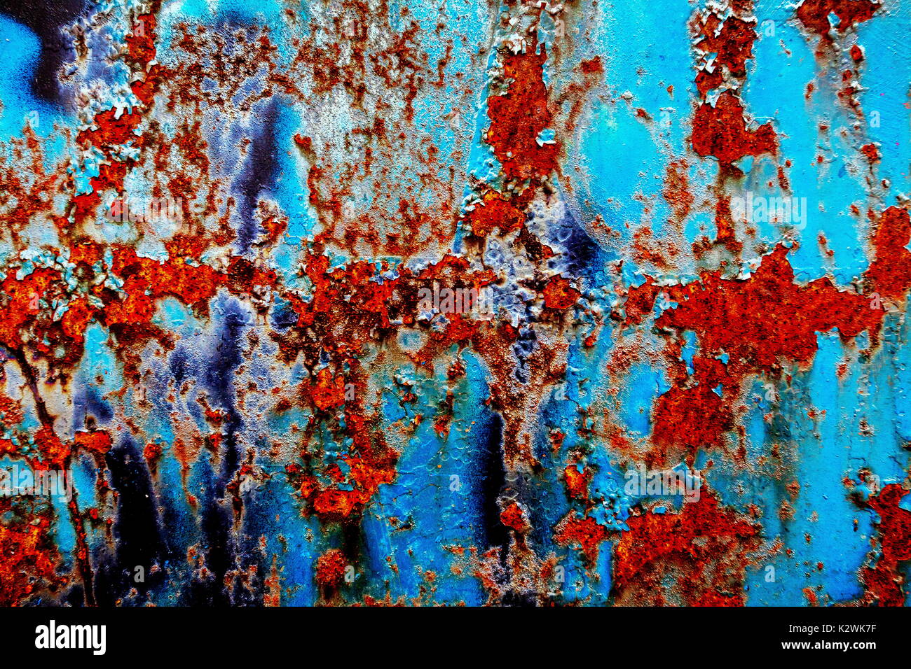 Abstract of colourful rusting metal so that it resembles perhaps an ...