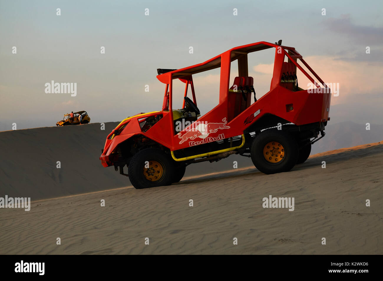 Dune buggies in desert near Huacachina Oasis, Ica, Peru, South America ...