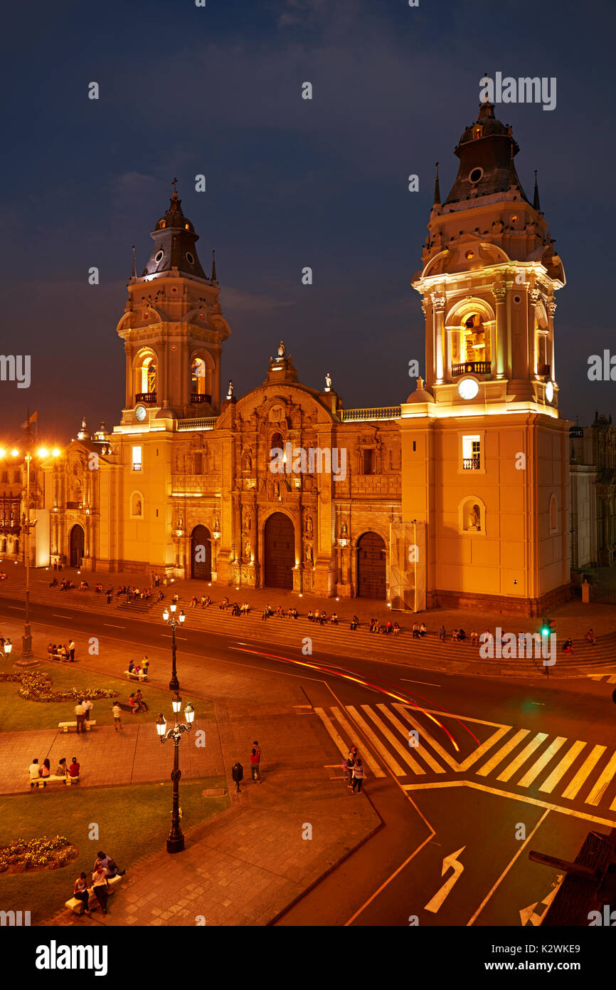 Cathedral Basilica of Lima (construction started 1535) Plaza Mayor ...