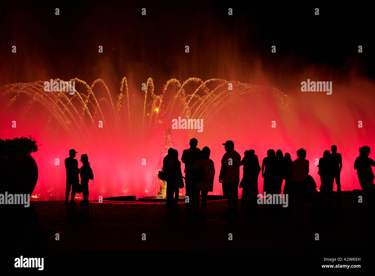 Tourists at the Magic Fountain at the Magic Water Circuit (world's ...