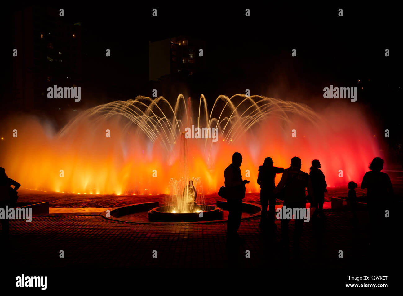 Tourists at the Magic Fountain at the Magic Water Circuit (world's ...