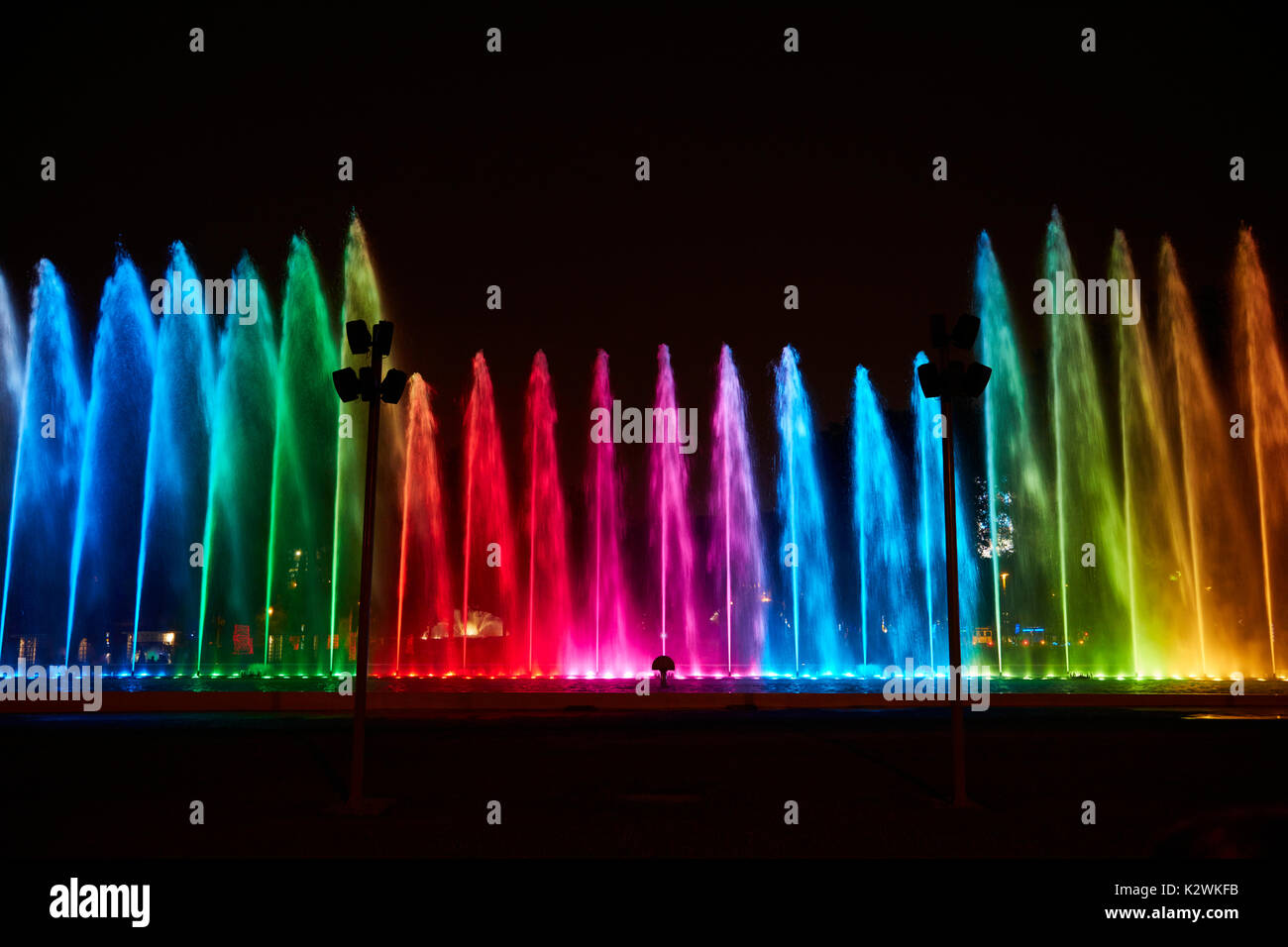 Light show on Fantasy Fountain at the Magic Water Circuit (world's ...