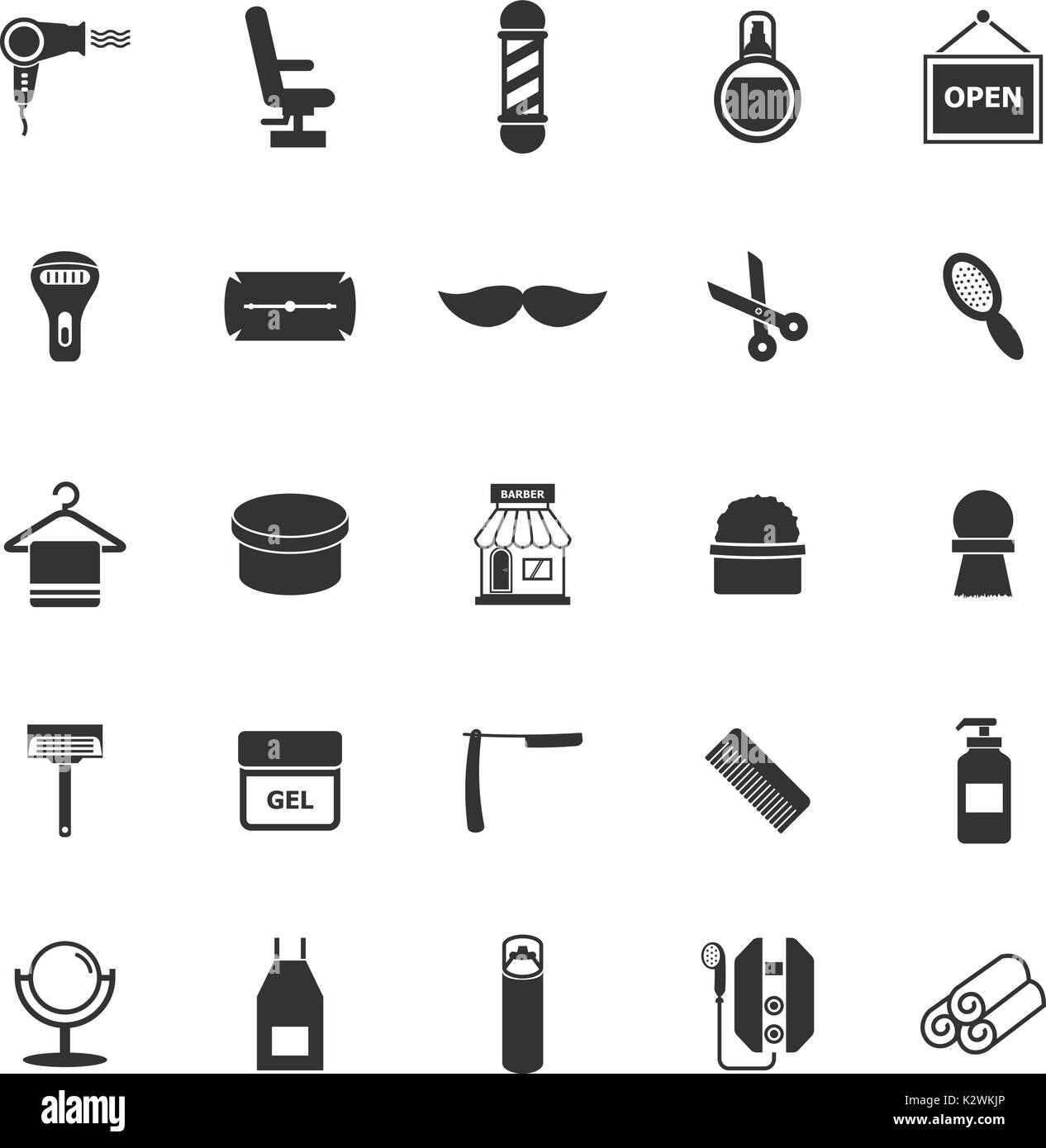 Barber icons on white background, stock vector Stock Vector Image & Art ...