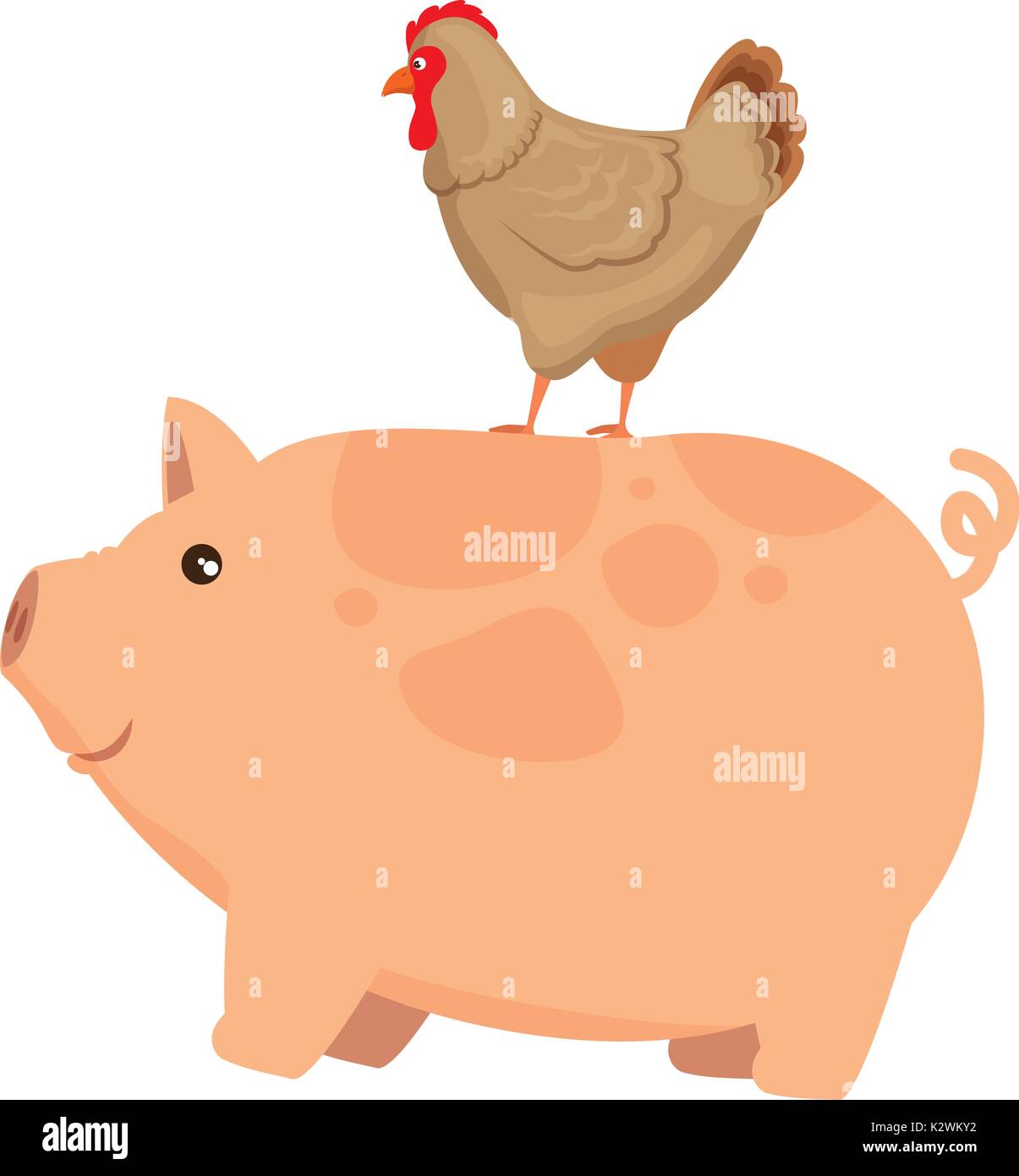 farm pig and hen Stock Vector Image & Art - Alamy