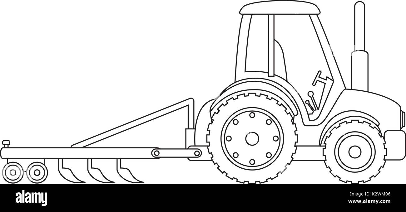 Farm tractor with rake Stock Vector Image & Art - Alamy