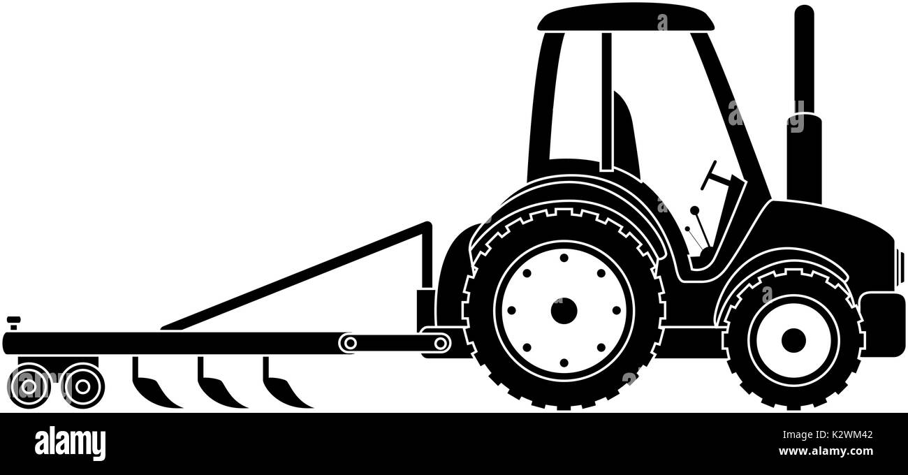 Farm tractor with rake Stock Vector Image & Art - Alamy