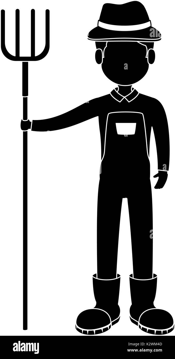 farmer with rake avatar character icon Stock Vector Image & Art - Alamy