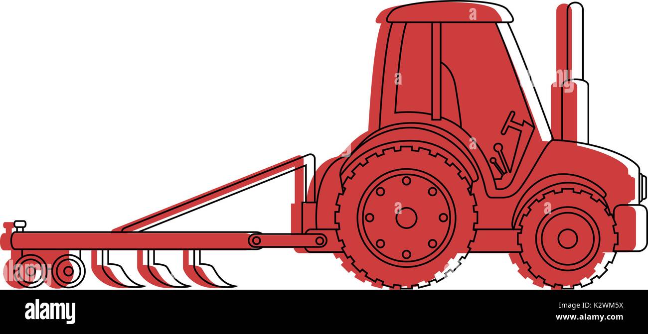 Farm tractor with rake Stock Vector Image & Art - Alamy