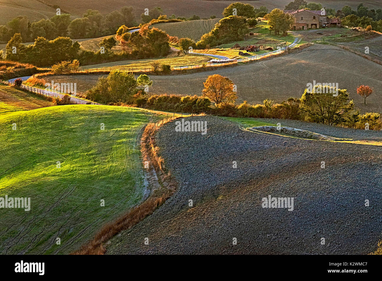 BEAUTIFUL AUTUMN COLORS IN THE TUSCAN COUNTRYSIDE ITALY Stock Photo - Alamy