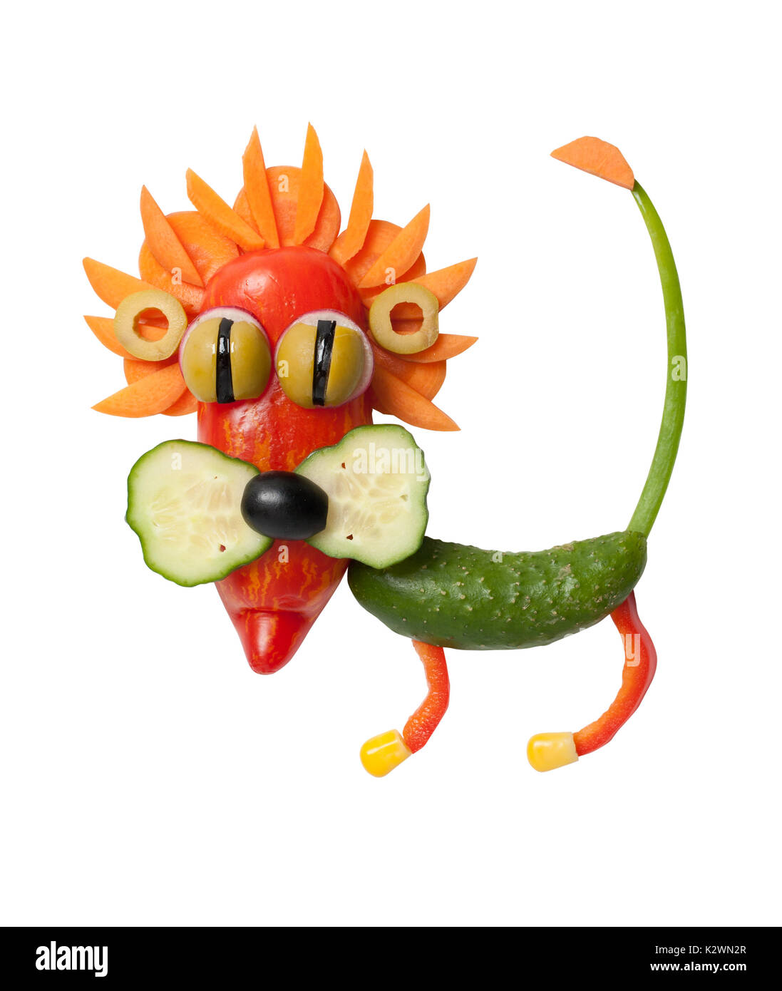 Lion made of cucumber, pepper and corn Stock Photo - Alamy