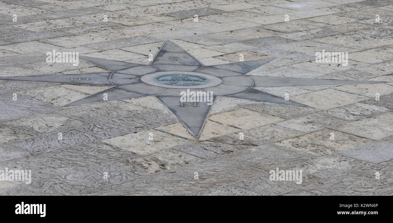 Compass rose marking the start of the Millennium Promenade. Portsmouth ...