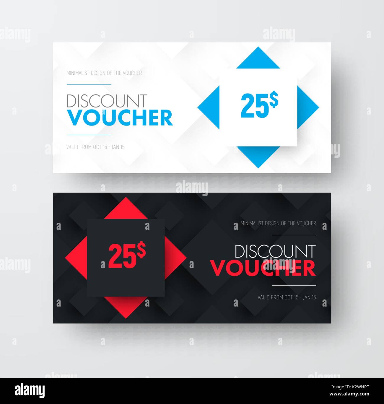 Design of vector gift voucher with rhombuses on background and text ...