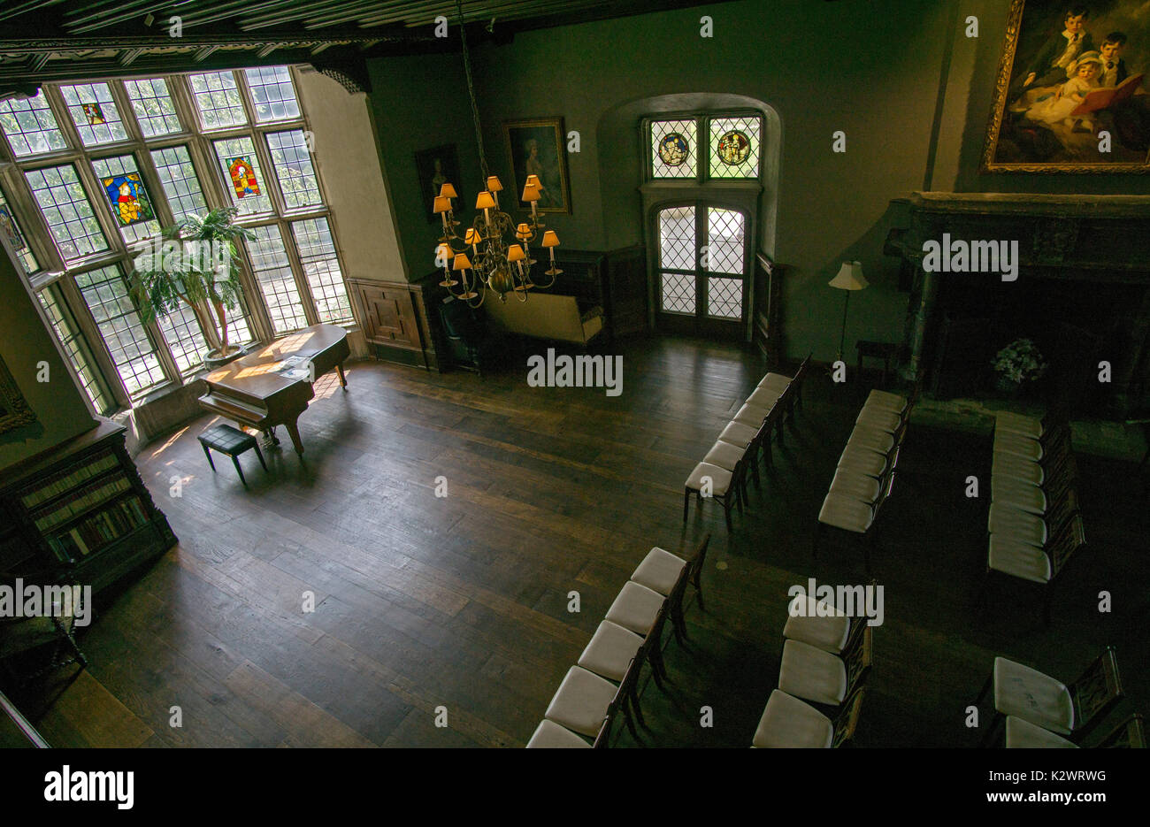 The Great Hall at the 67 room Coe Hall at the Planting Fields Arboretum ...