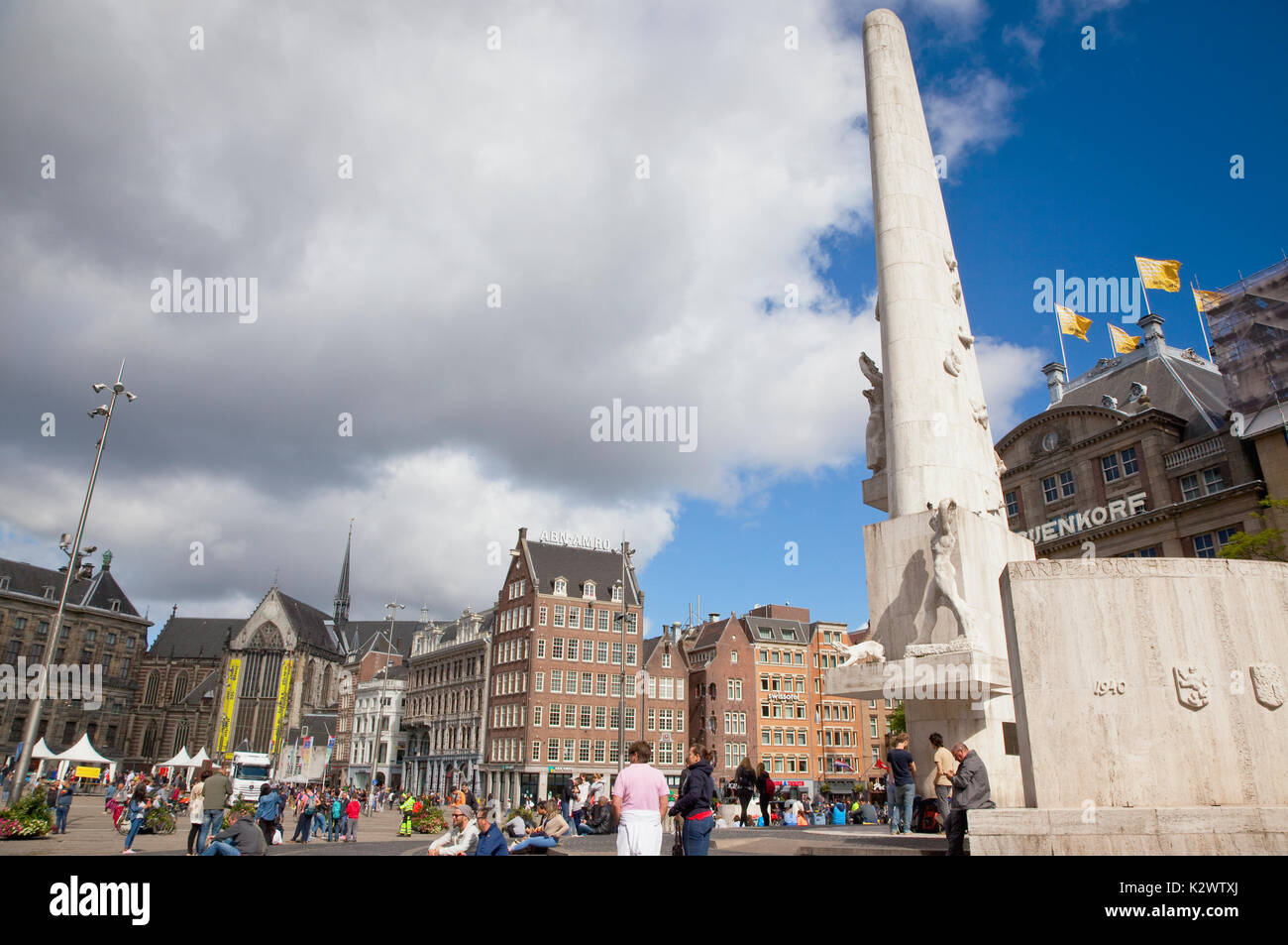 Holland, North, Amsterdam, Dam Square, National monument Stock Photo ...