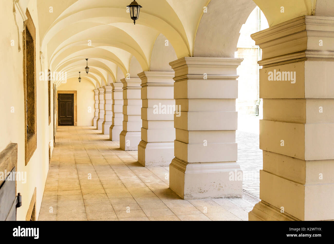 Building with a beautiful colonnade that adorns the facade Stock Photo ...