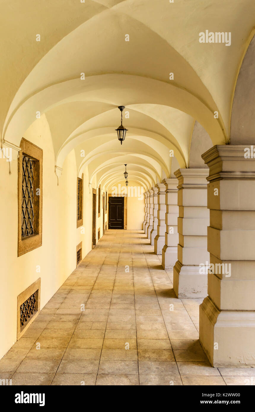 Building with a beautiful colonnade that adorns the facade Stock Photo ...