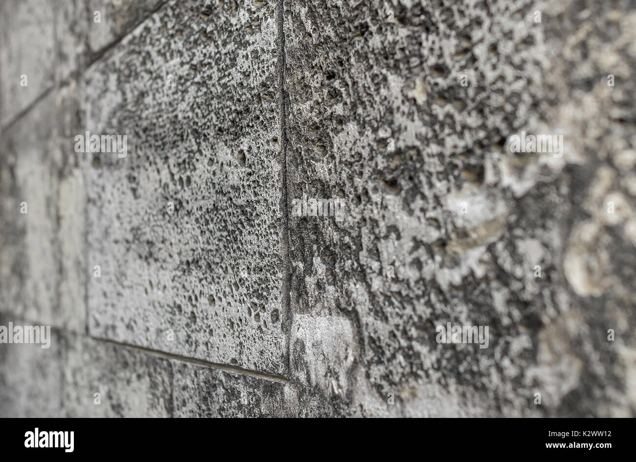 Texture of an old wall. You can see the joint of stone blocks Stock ...