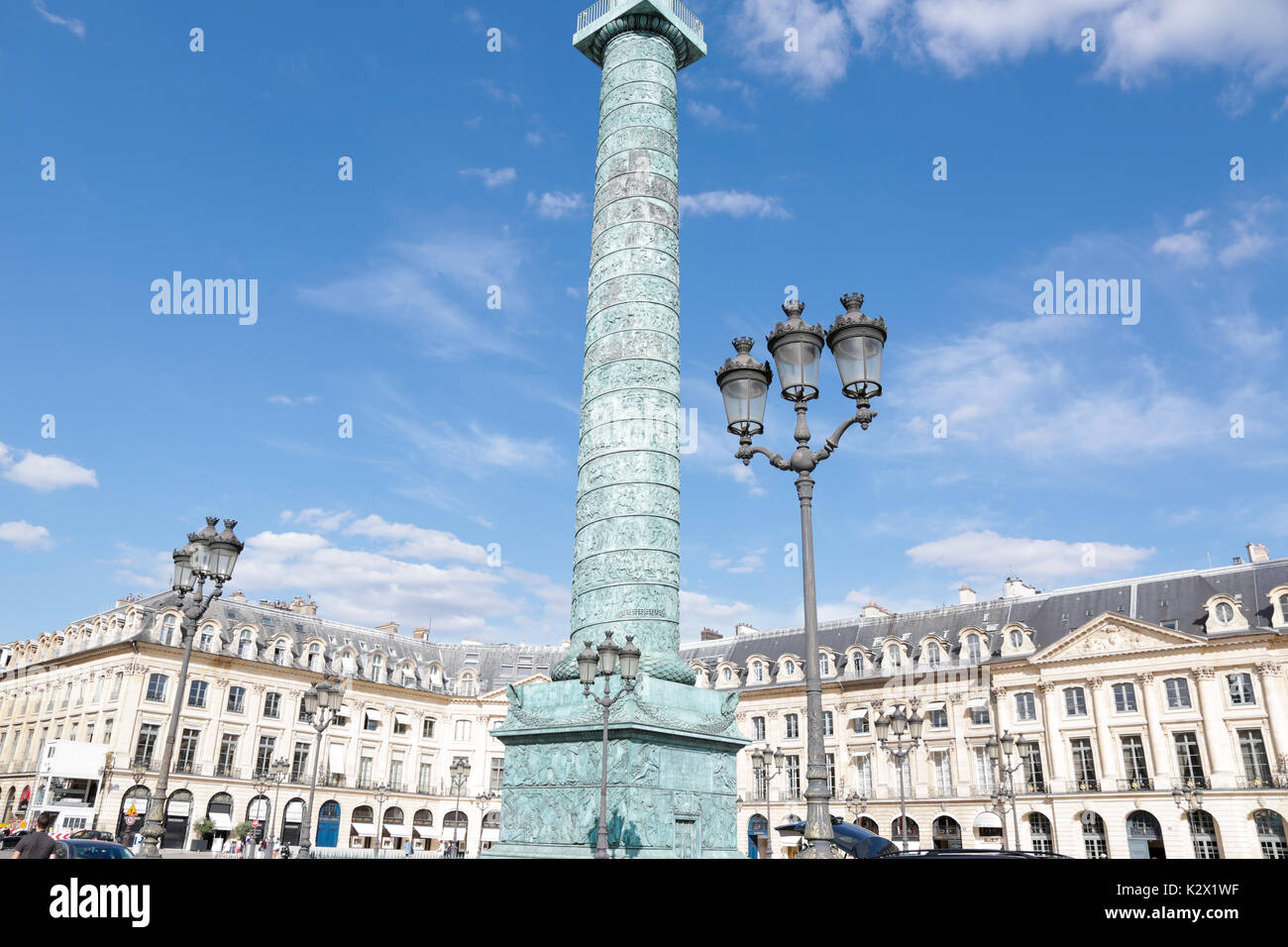 Paris, France: outdoor view of Place Vendome, big square famous for its ...
