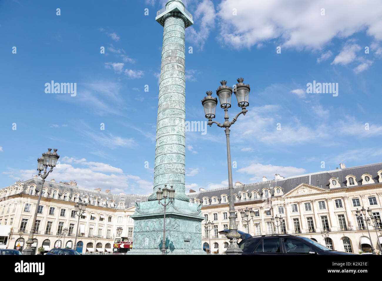 Paris, France: outdoor view of Place Vendome, big square famous for its ...