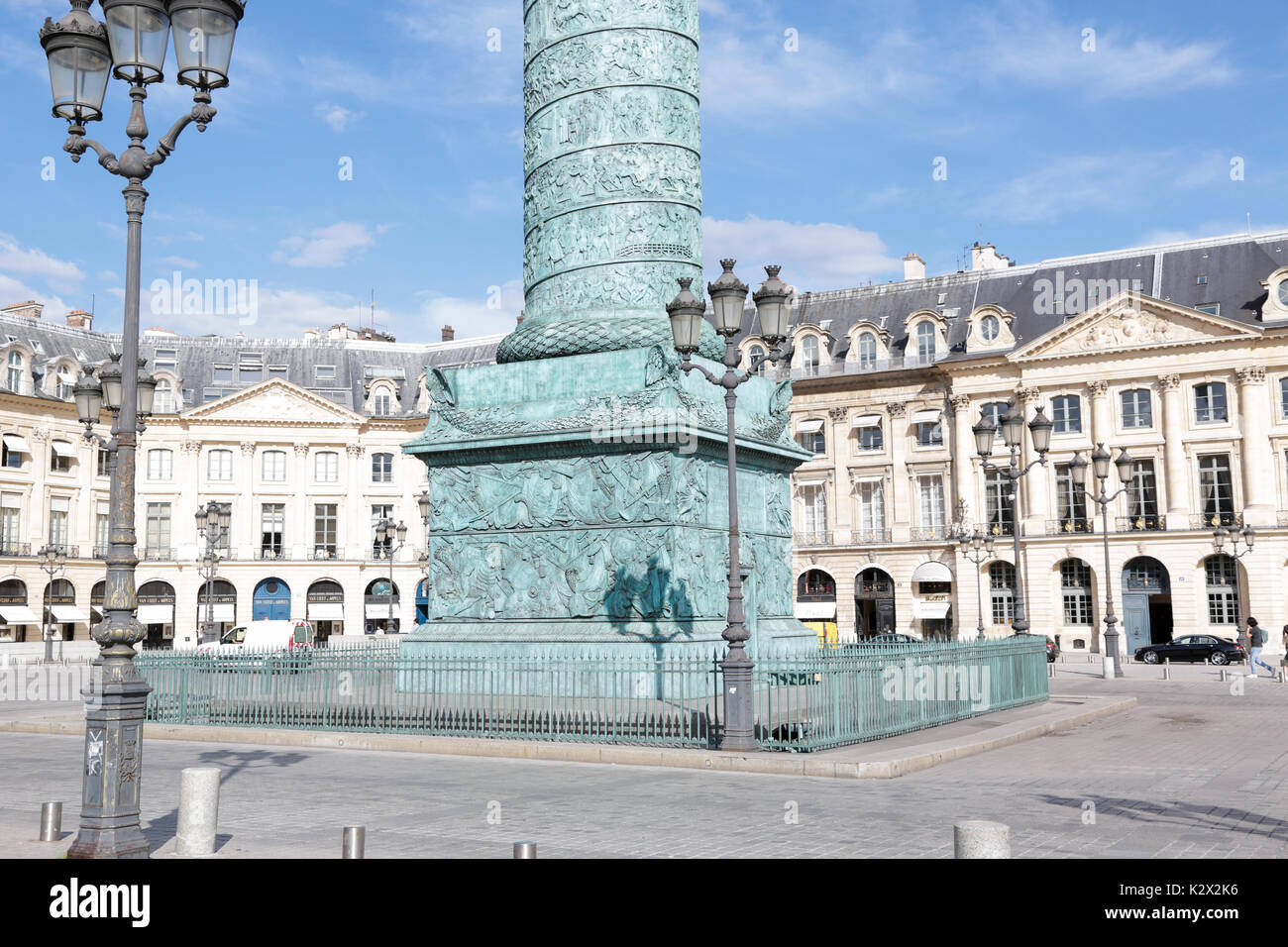 Paris, France: outdoor view of Place Vendome, big square famous for its ...