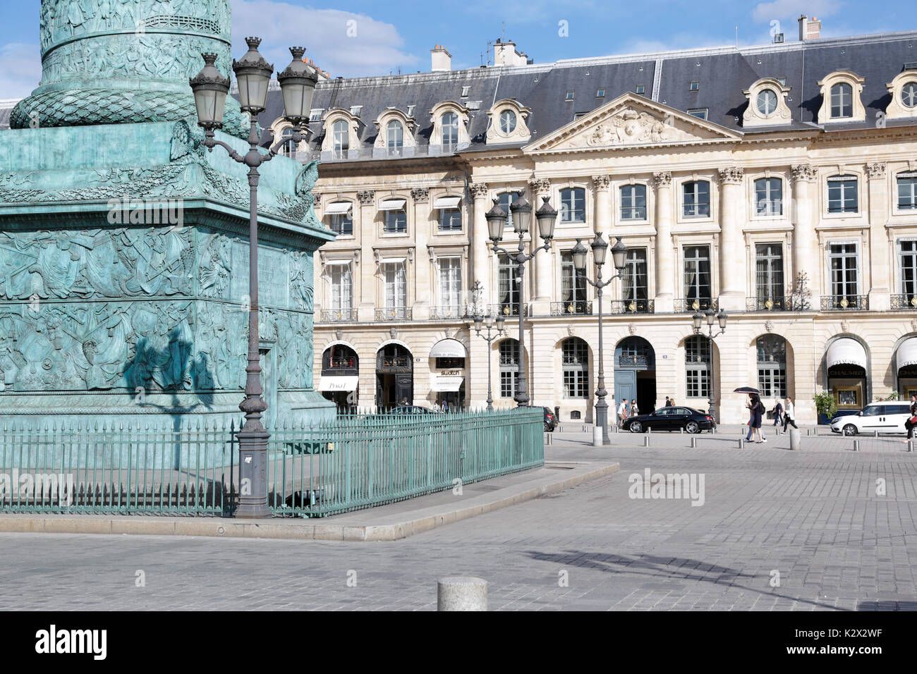 Paris, France: outdoor view of Place Vendome, big square famous for its ...