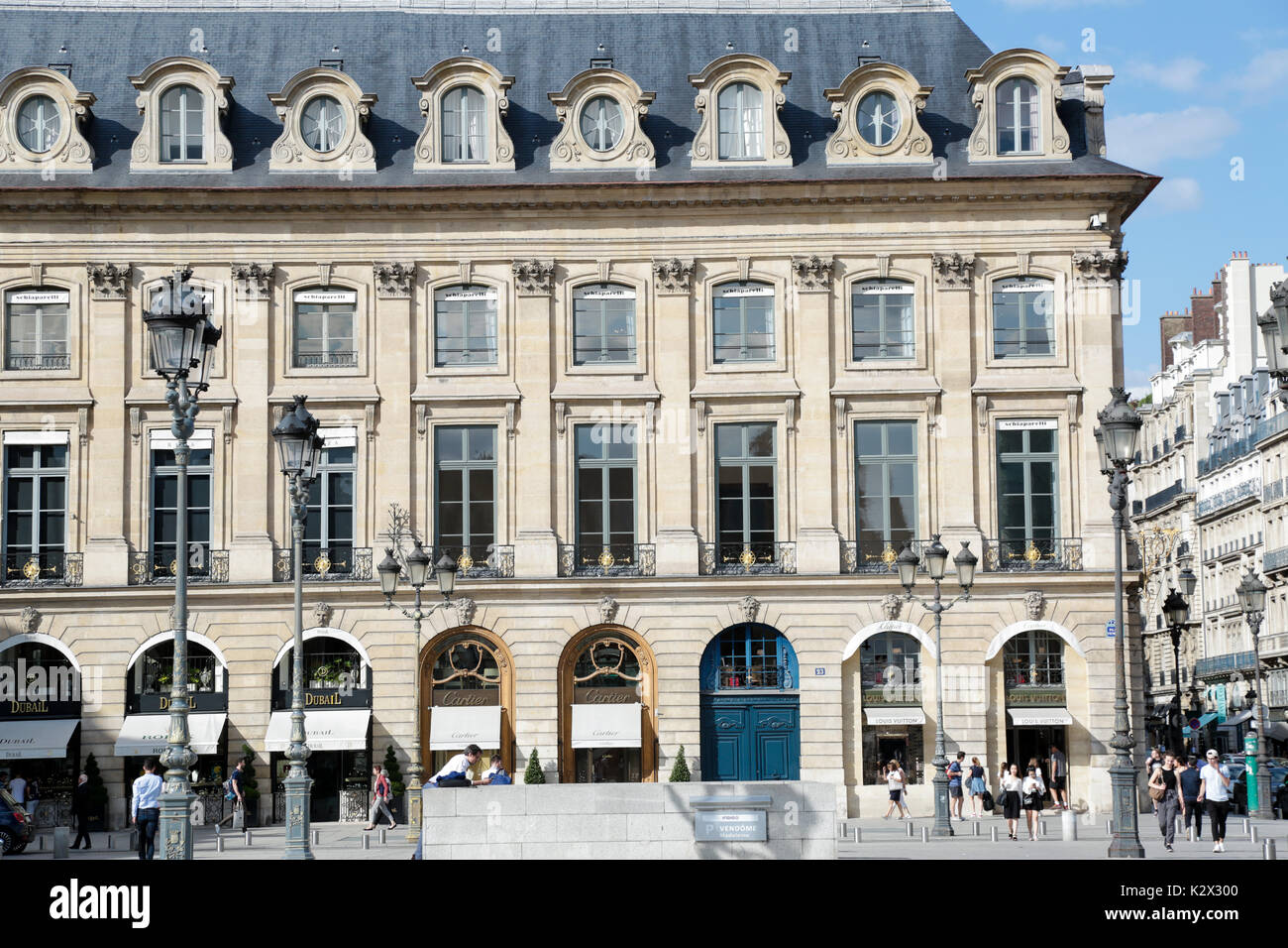 Paris, France: outdoor view of Place Vendome, big square famous for its ...