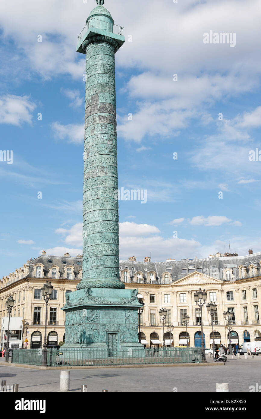 Paris, France: outdoor view of Place Vendome, big square famous for its ...