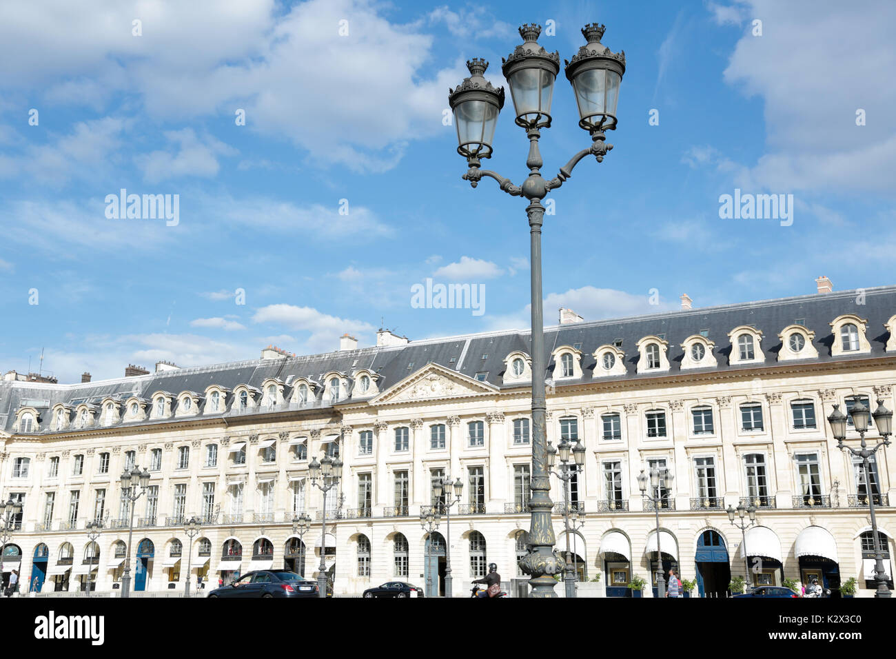 Paris, France: outdoor view of Place Vendome, big square famous for its ...