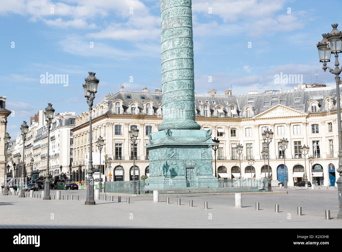 Paris, France: outdoor view of Place Vendome, big square famous for its ...