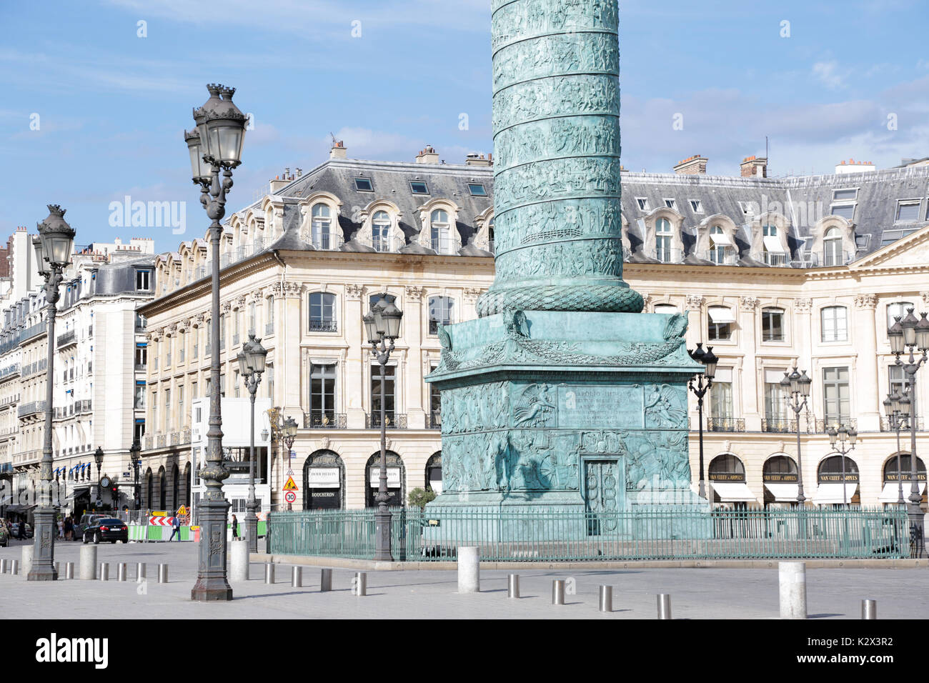 Paris, France: outdoor view of Place Vendome, big square famous for its ...