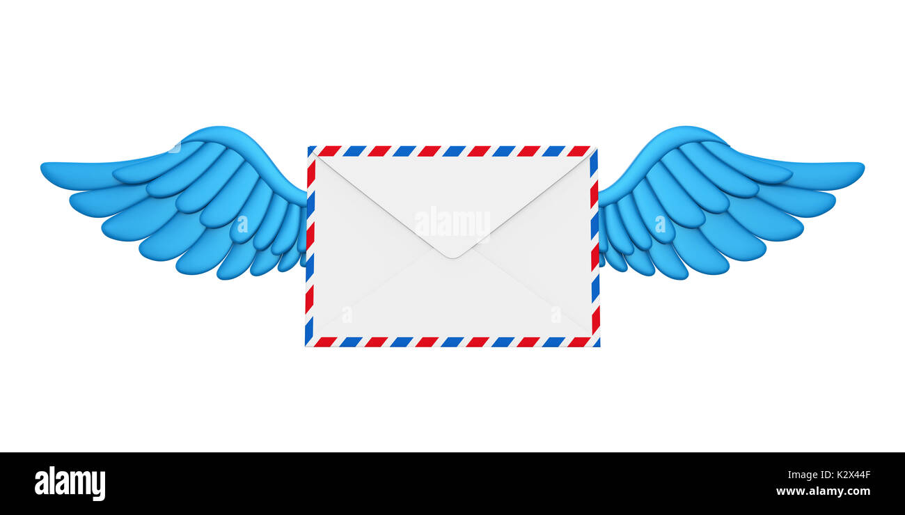 Flying Wings Mail Envelope Stock Photo - Alamy