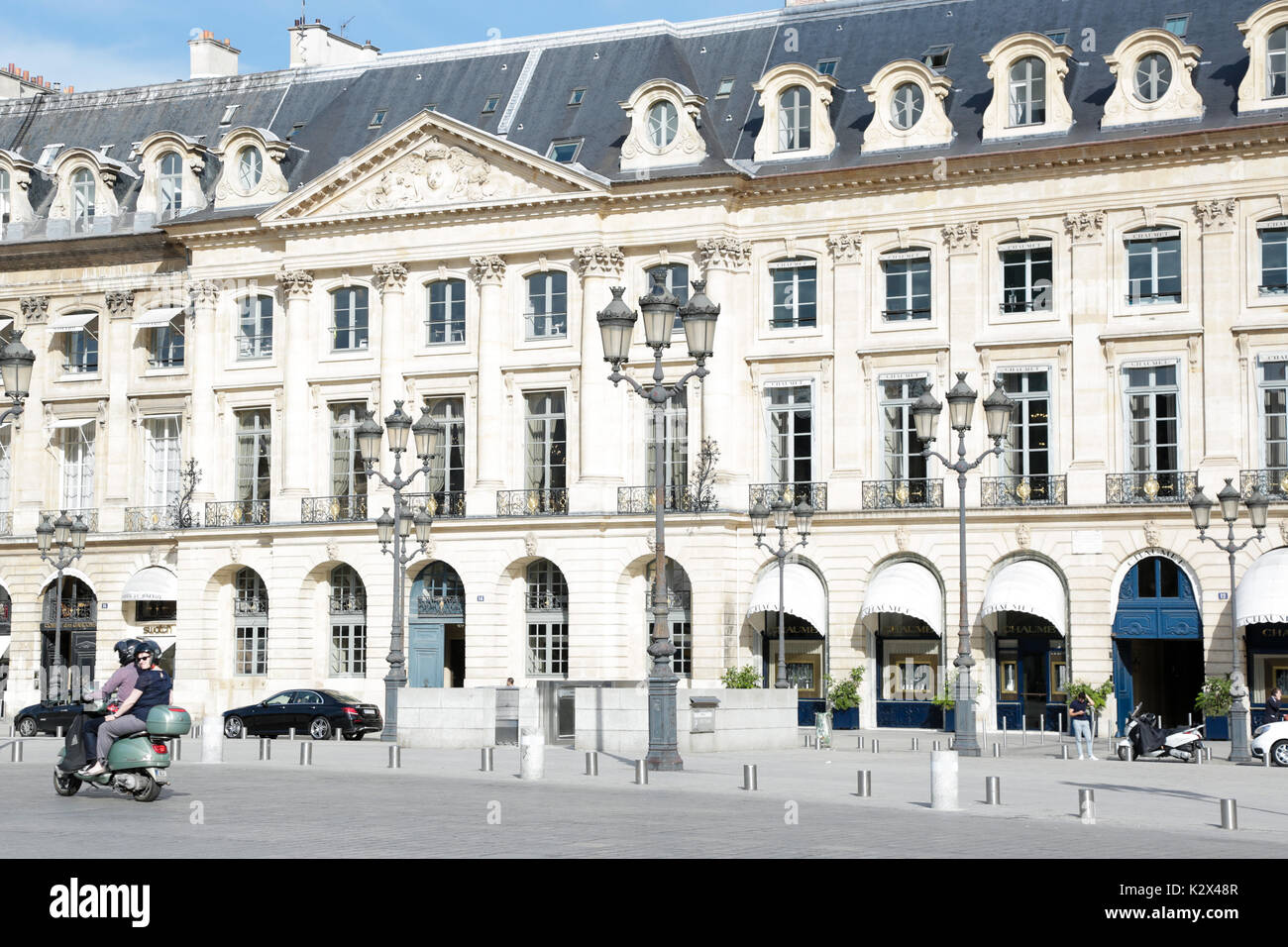Paris, France: outdoor view of Place Vendome, big square famous for its ...